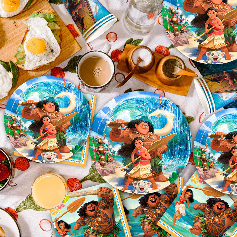 Bay Isle Home™ Moana Birthday Party Supplies, 115 pcs Moana Party Decorations and Tableware Set ...